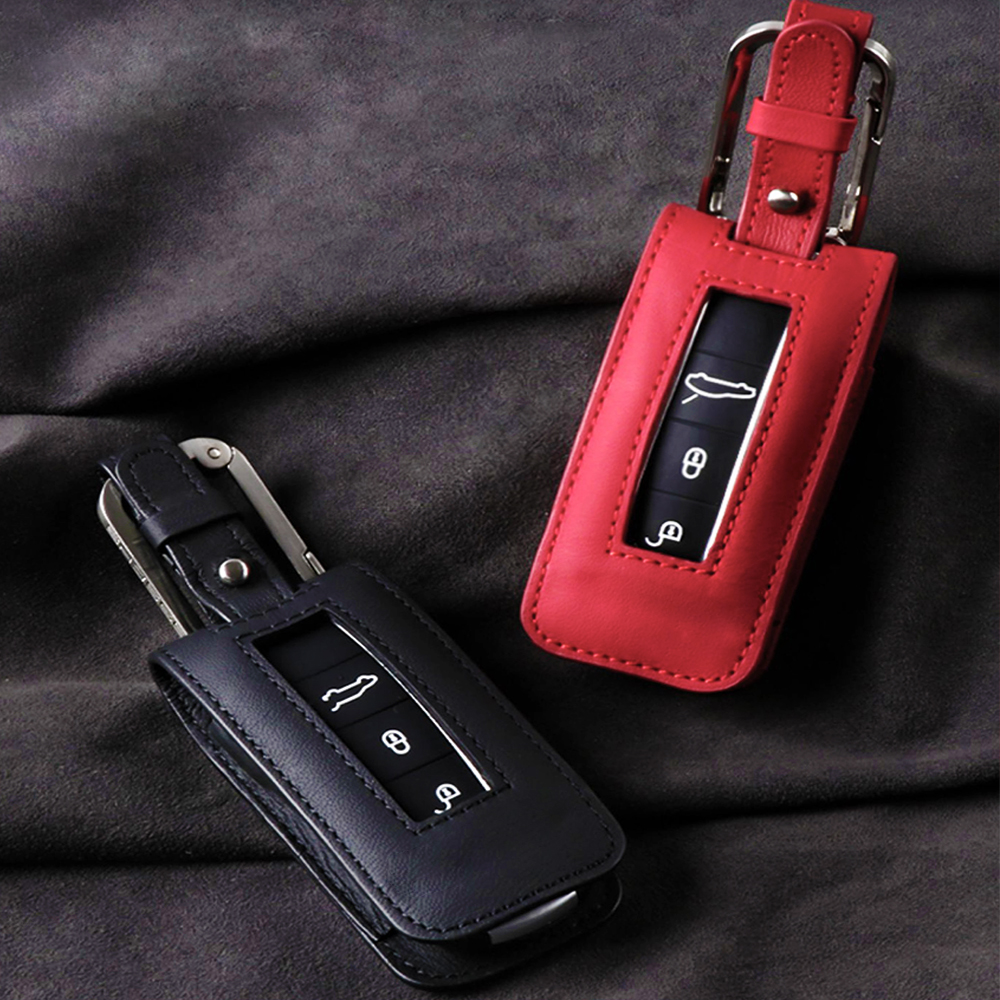 Leather Key Cover For Porsche Panamera Cayenne 992 911 Alarm Remote ...
