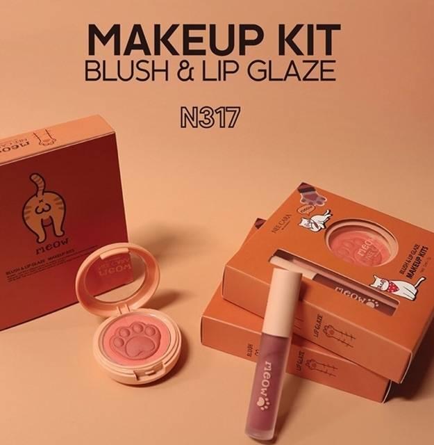 NEE CARA MEOW BLUSH&LIP GLAZE MAKEUP KITS (N317) : NEECARA บลัช ลิปเกรซ ...