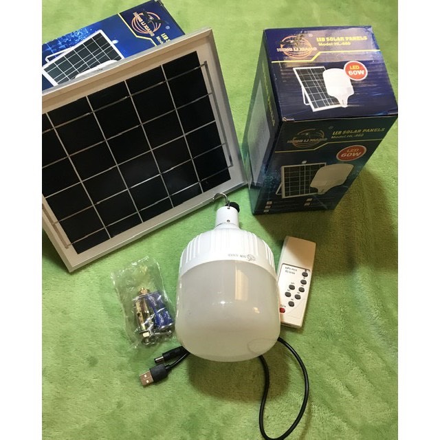 หลอดไฟตุ้ม รุ่น HL-860 HENG LI XIANG โคมไฟ หลอดไฟพร้อมแผงโซลาร์เซลล์ ...