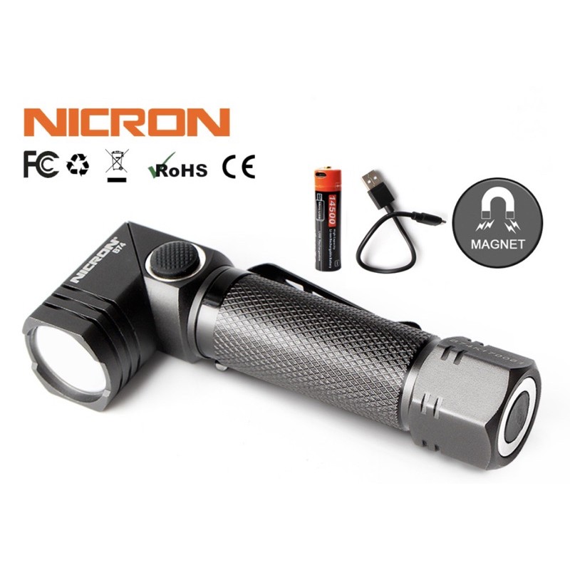ไฟฉาย LED เอนกประสงค์ NICRON N7 (B74e) 600ลูเมน (📌แถมถ่าน14500🔋) แฮนด์ ...