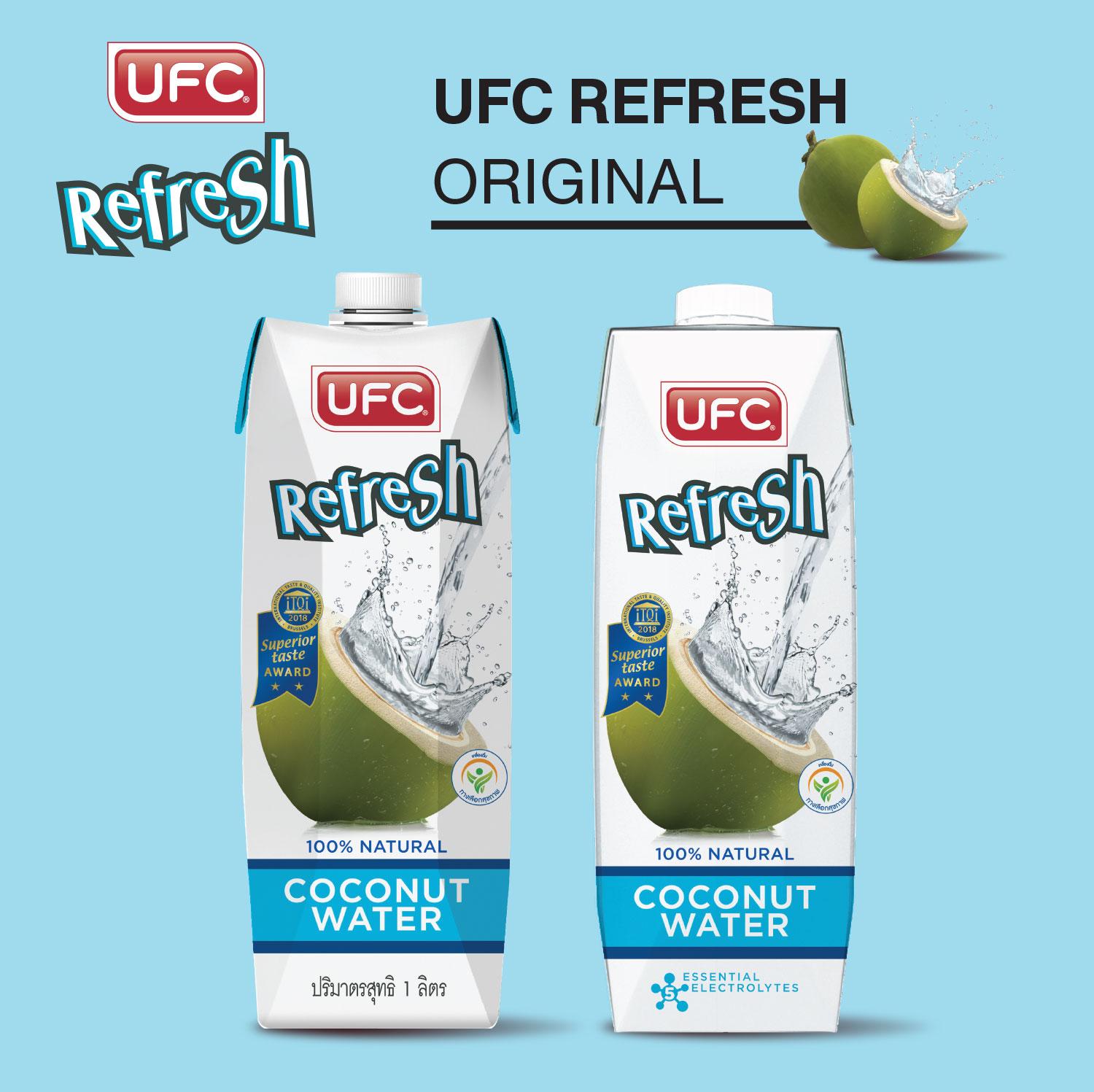 UFC Refresh Coconut Water –Original ยูเอฟซี รีเฟรช น้ำมะพร้าว 100% ...