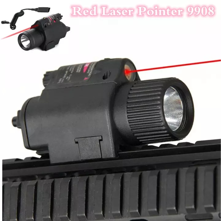 (ส่งฟรี) Red Laser Pointer 9908 (ไฟฉายในตัว) เลเซอร์ติดปืน เลเซอร์แดง ...