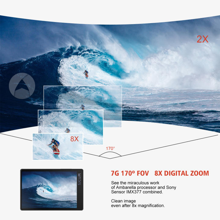 SJCAM SJ8 Pro 4K 60fps Sports Camera Waterproof Anti-Shake Dual Touch ...