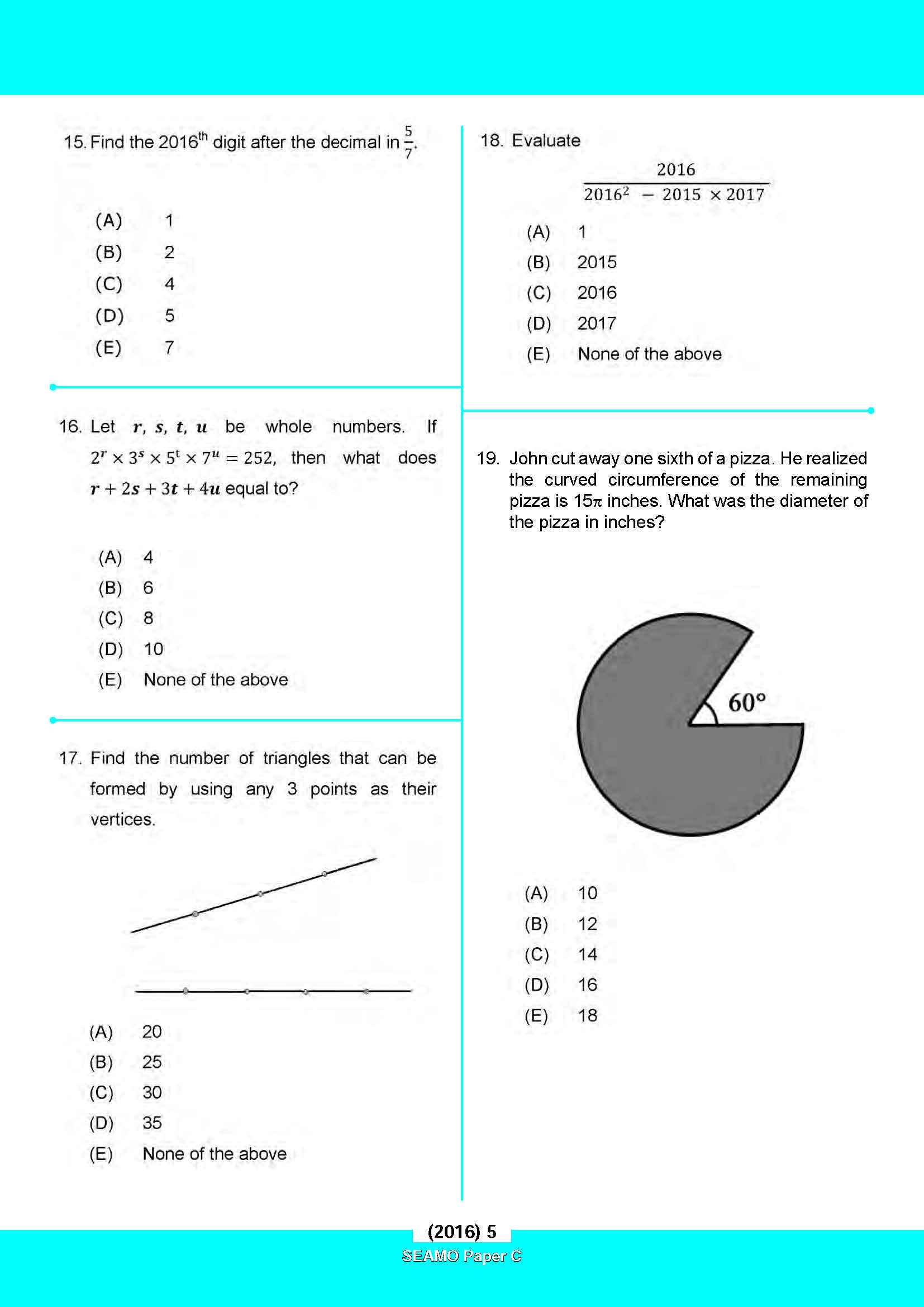 eBook NON-PRINTABLE and Download. SEAMO Math Olympiad International ...