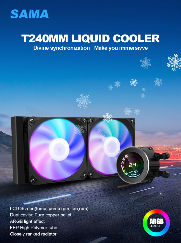 COMZING (รองรับSocket1700) SAMA AIO Liquid Cooler ARGB T240mm ชุดน้ำปิด ...