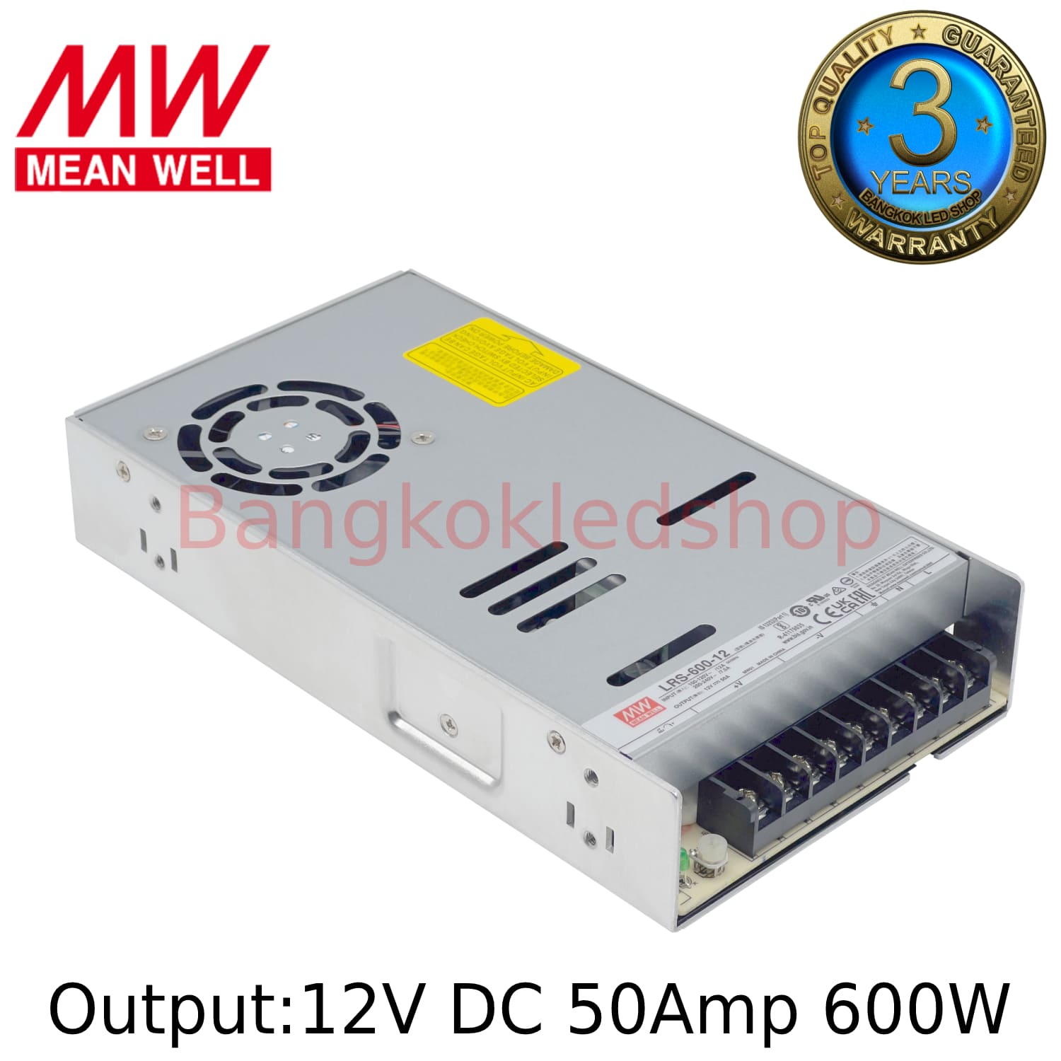 POWER SUPPLY, LRS-600-12 สวิตซ์ชิ่งพาวเวอร์ซัพพลาย 50AMP 12V 600W ยี่ห้อ MEAN WELL( มีนเวล ...