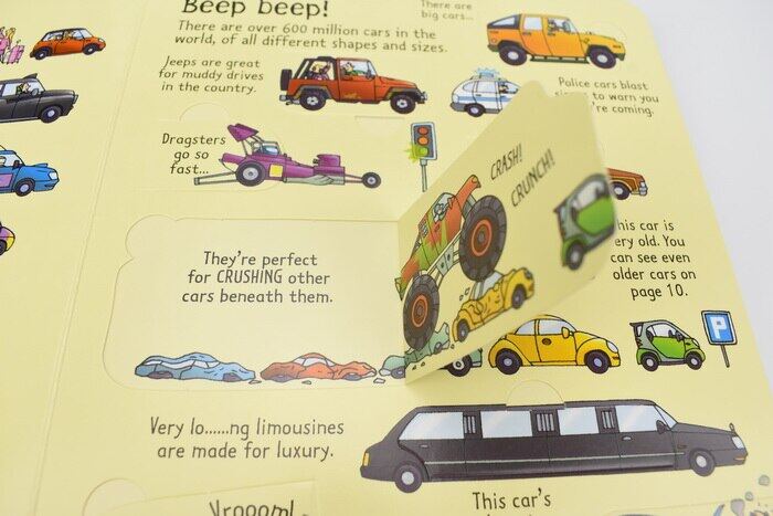 หนังสือเด็ก Usborne หนังสือ Look Inside Cars Children Activity Book ...