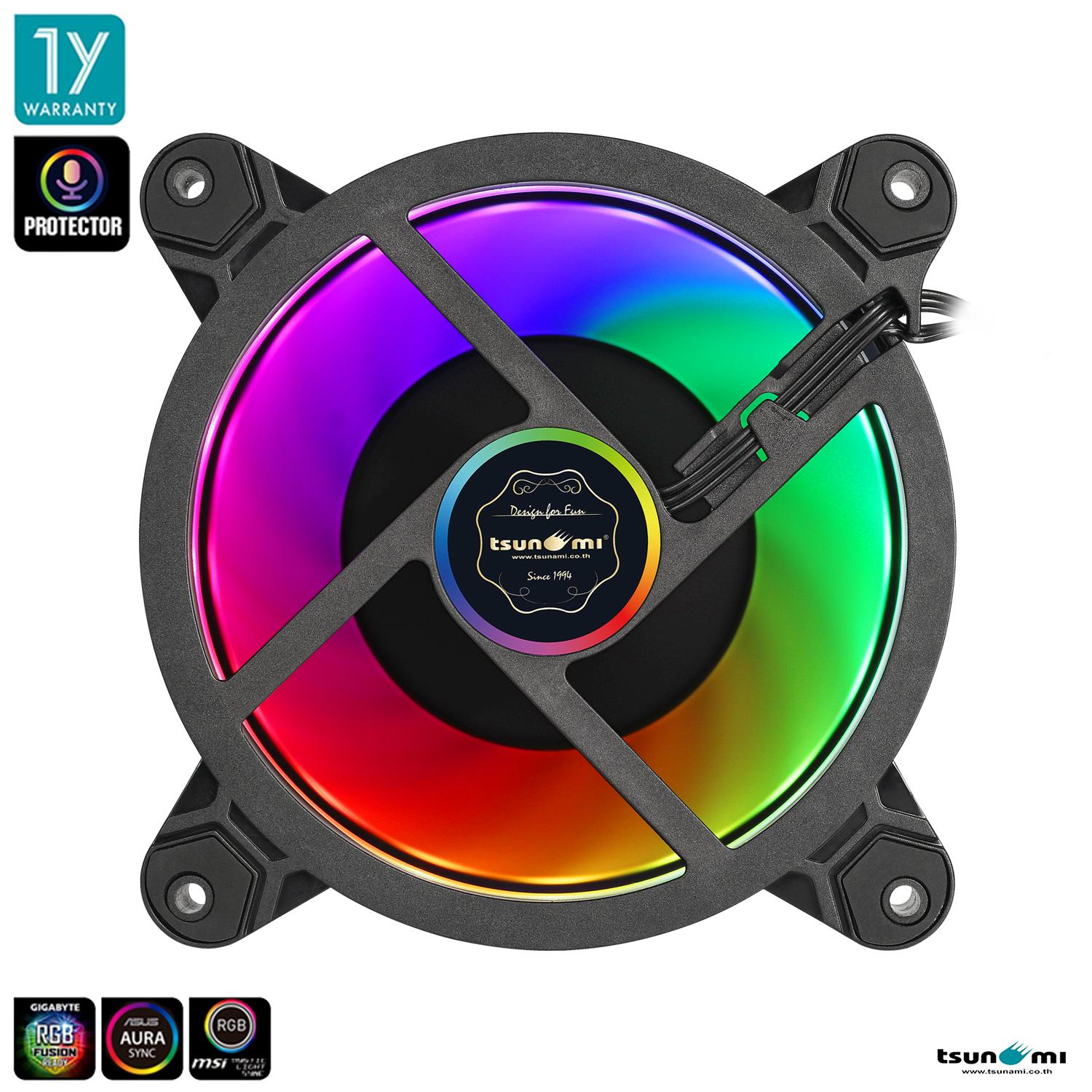 พัดลมระบายความร้อน Tsunami Protector 1263 Cooling Fan Pack3 (Additional Package) ARGB Ready ...