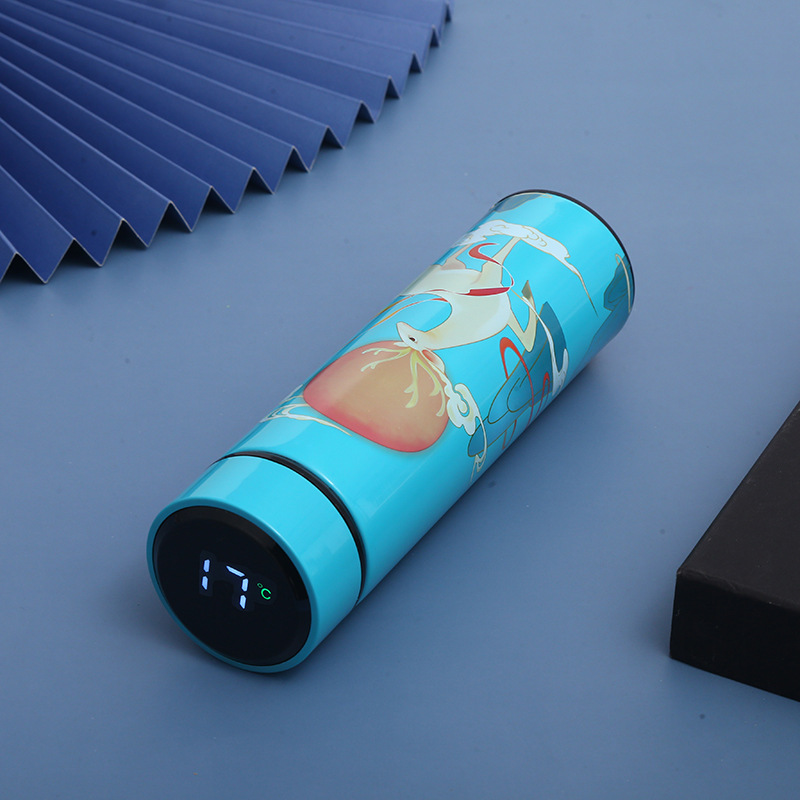 Creative Digital Thermos Cup Chinese Style Inligent Temperature Display ...