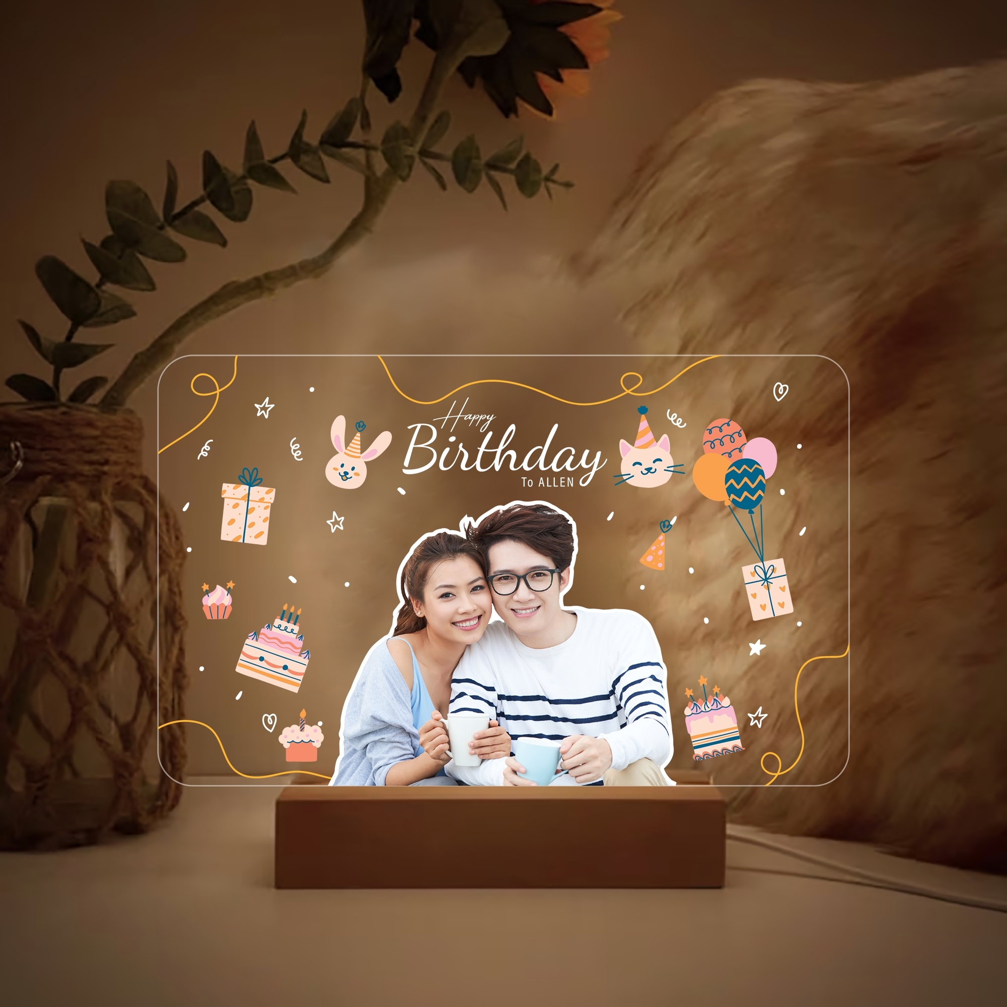 Happylife blossom 2024 Custom Acrylic Music Night Light Plaque ...