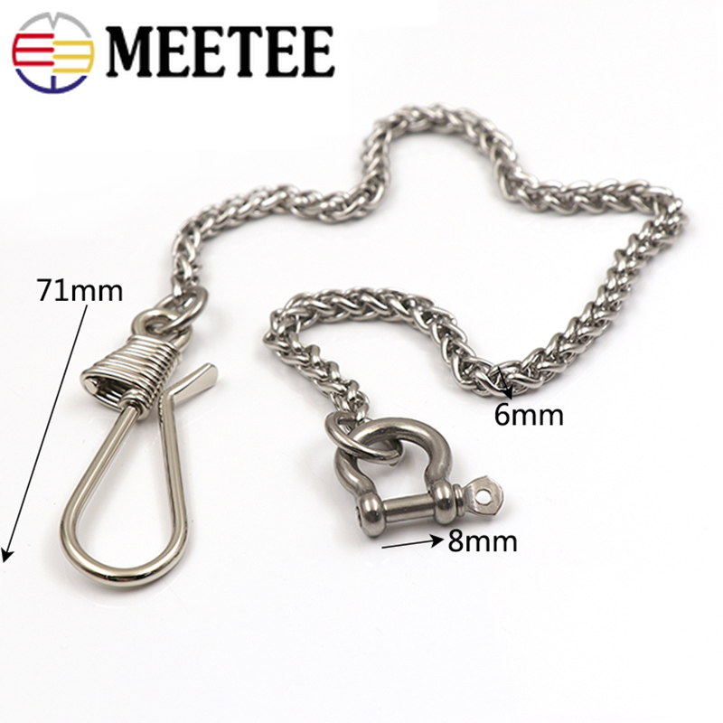 2021Meetee 1pc 30404555cm Stainless Steel Pants Chain Key Hang Buckles Men Trousers Jeans Wallet ...