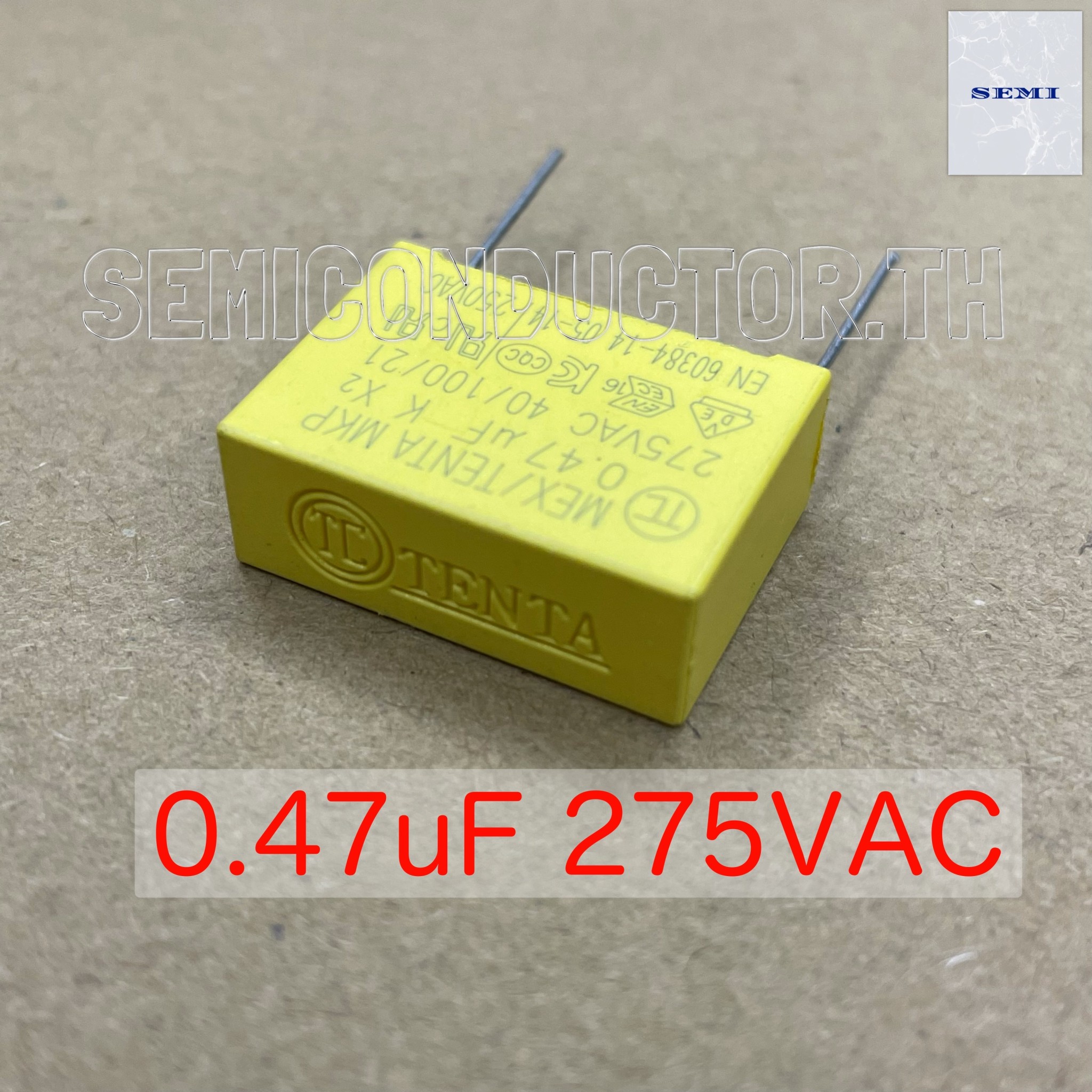 C 0.47uF 275VAC X2 MKP Capacitor ตัวเก็บประจุ - SEMICONDUCTOR.TH - ThaiPick