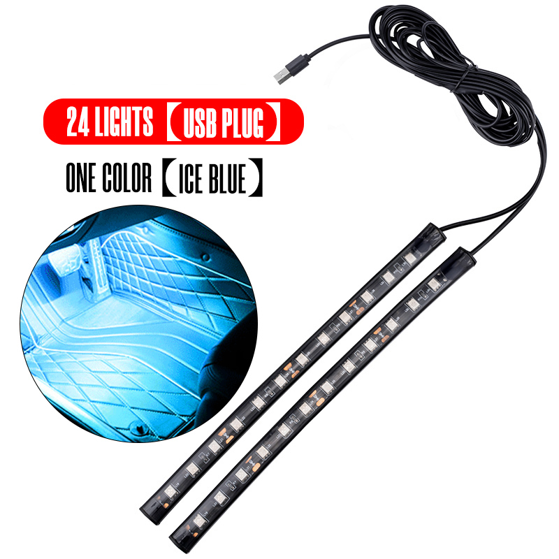 แสงบรรยากาศภายในสำหรับตกแต่งรถยนต์ไฟ LED เท้า2448 LED บรรยากาศโคมไฟ ...