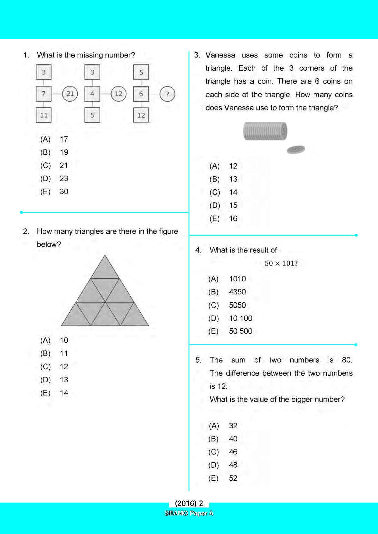 eBook NON-PRINTABLE and Download. SEAMO Math Olympiad International ...