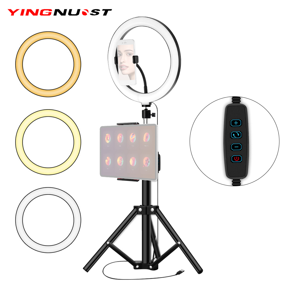 26cm10inch inch LED Ring Light 3 Colors 10 Levels Dimmable 3200-5600K ...