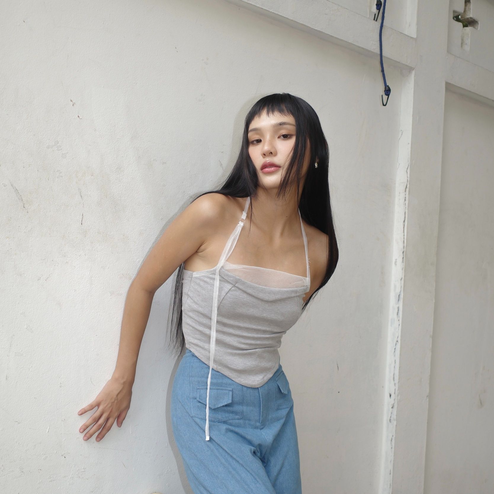 halfdayoff.co - Sabrina Basic Mesh Top (พร้อมส่ง) | Lazada.co.th