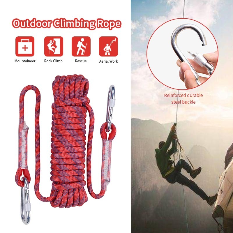 （สปอตกรุงเทพ）12 มม*10 ม เชือกโรยตัว เชือกปีนเขา อุปกรณ์ปีนเขา อุปกรณ์โรยตัว 12mm *10m Climbing ...