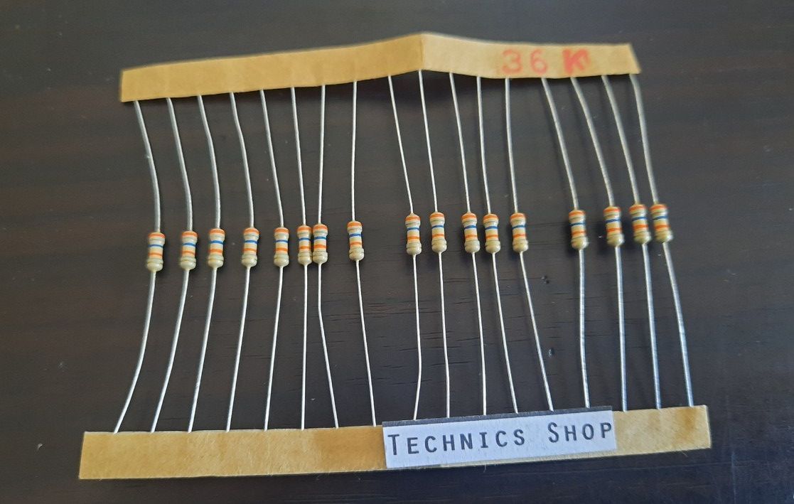 ตัวต้านทาน 36 Kโอห์ม 1/4W จำนวน 20 ตัว Resistor 36 KOhm 20 pcs ...
