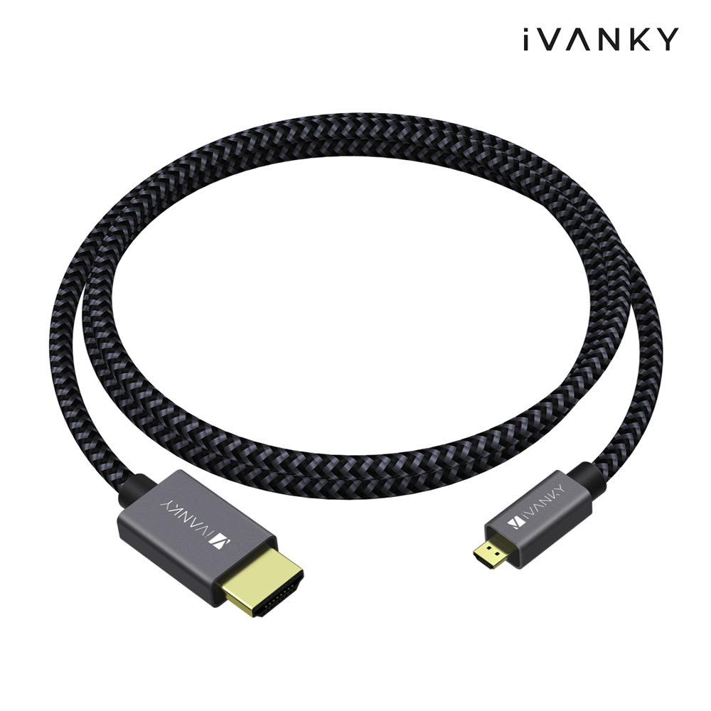 iVANKY สาย Micro HDMI to HDMI 2.0 HDR High Speed 4K 60Hz สายถักไนล่อน ...