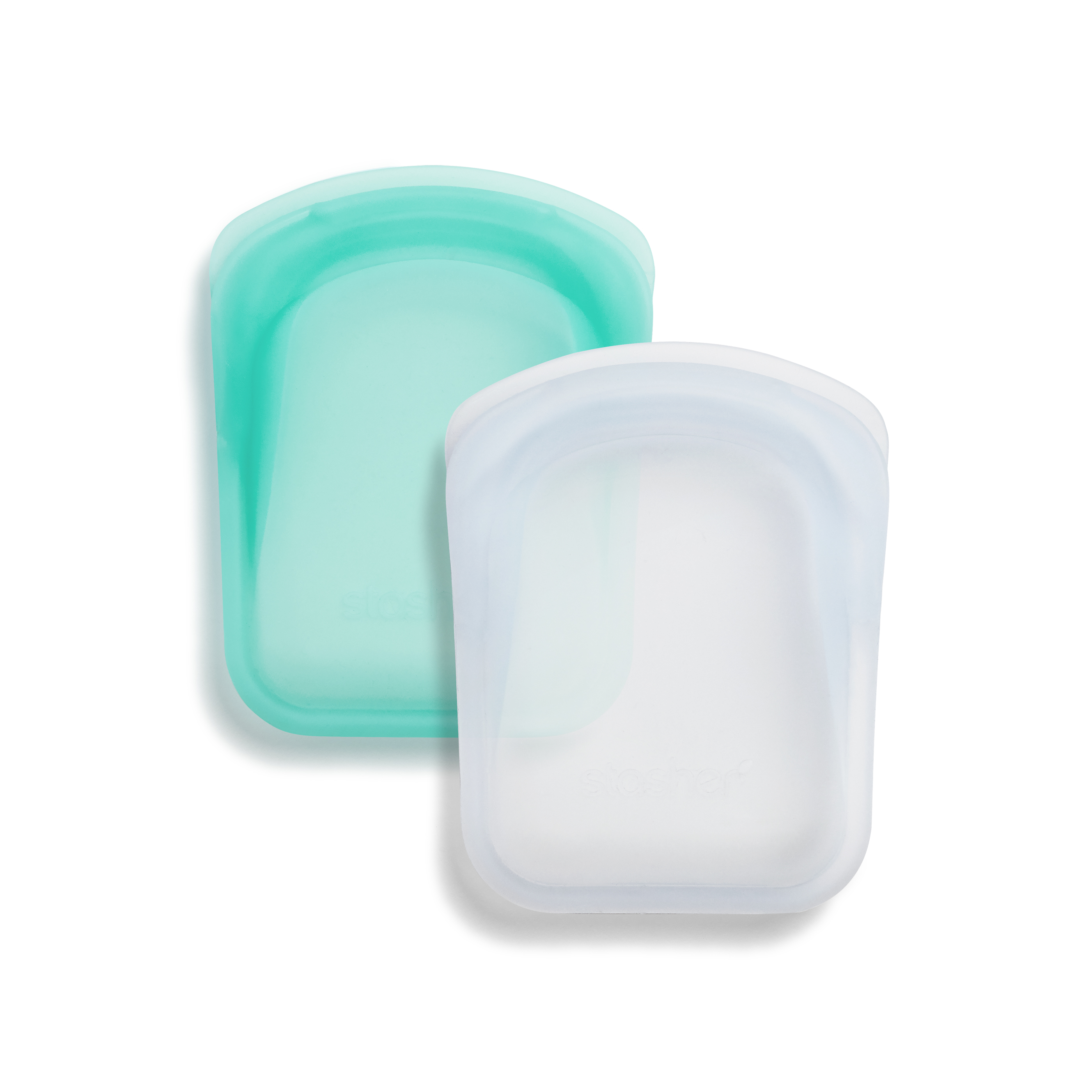 Stasher Pocket Reusable Silicone Bag 115ml Clear & Aqua Set Plastic ...