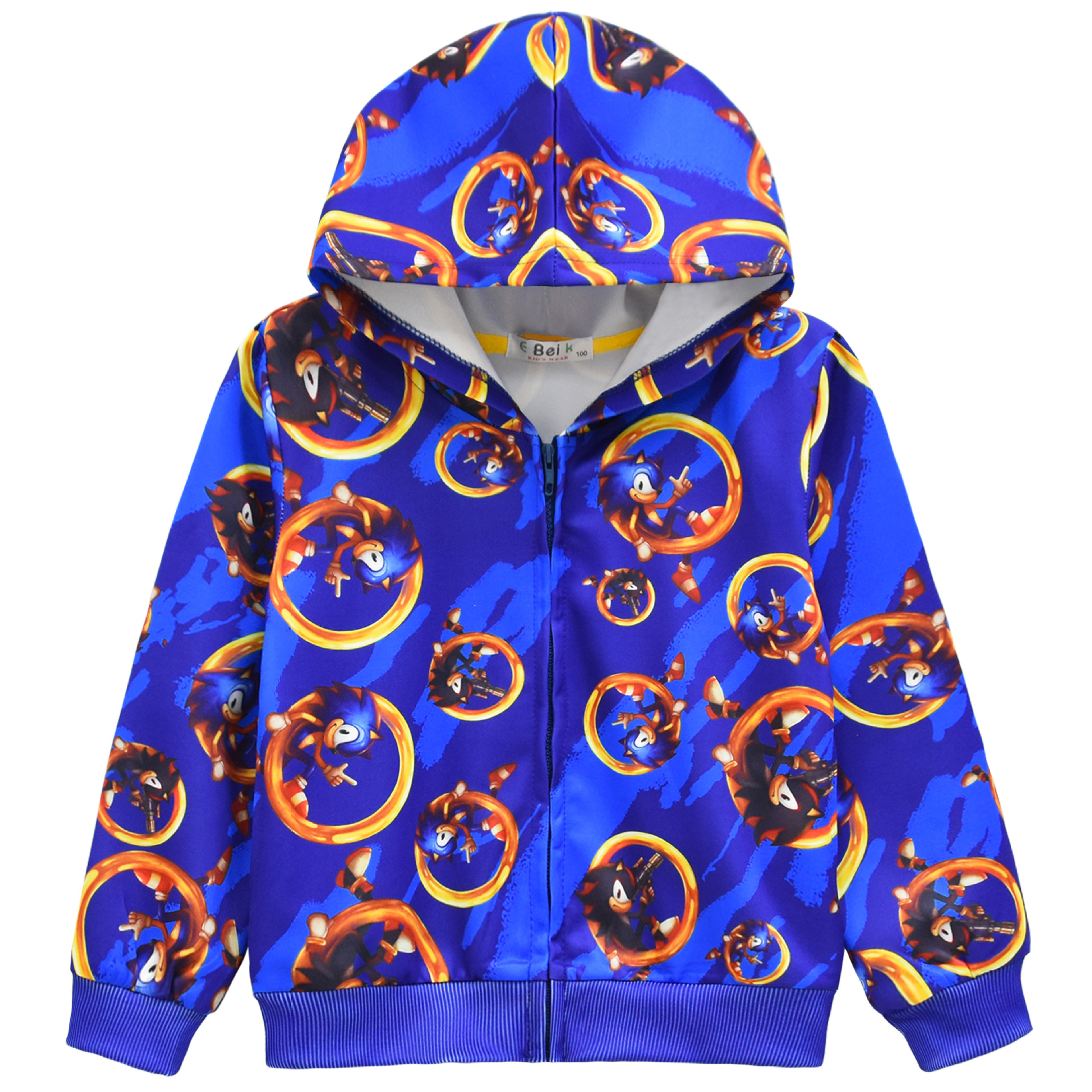Sonic Hedgehog Sonic Boy Zipper Hooded เสื้อสเวตเตอร์ถักแบบสบายๆ ...