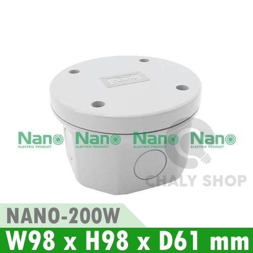 NANO Electric® NANO-200W กล่องกันน้ำพลาสติก ฝาทึบ ขนาด W98xH98xD61 mm ...