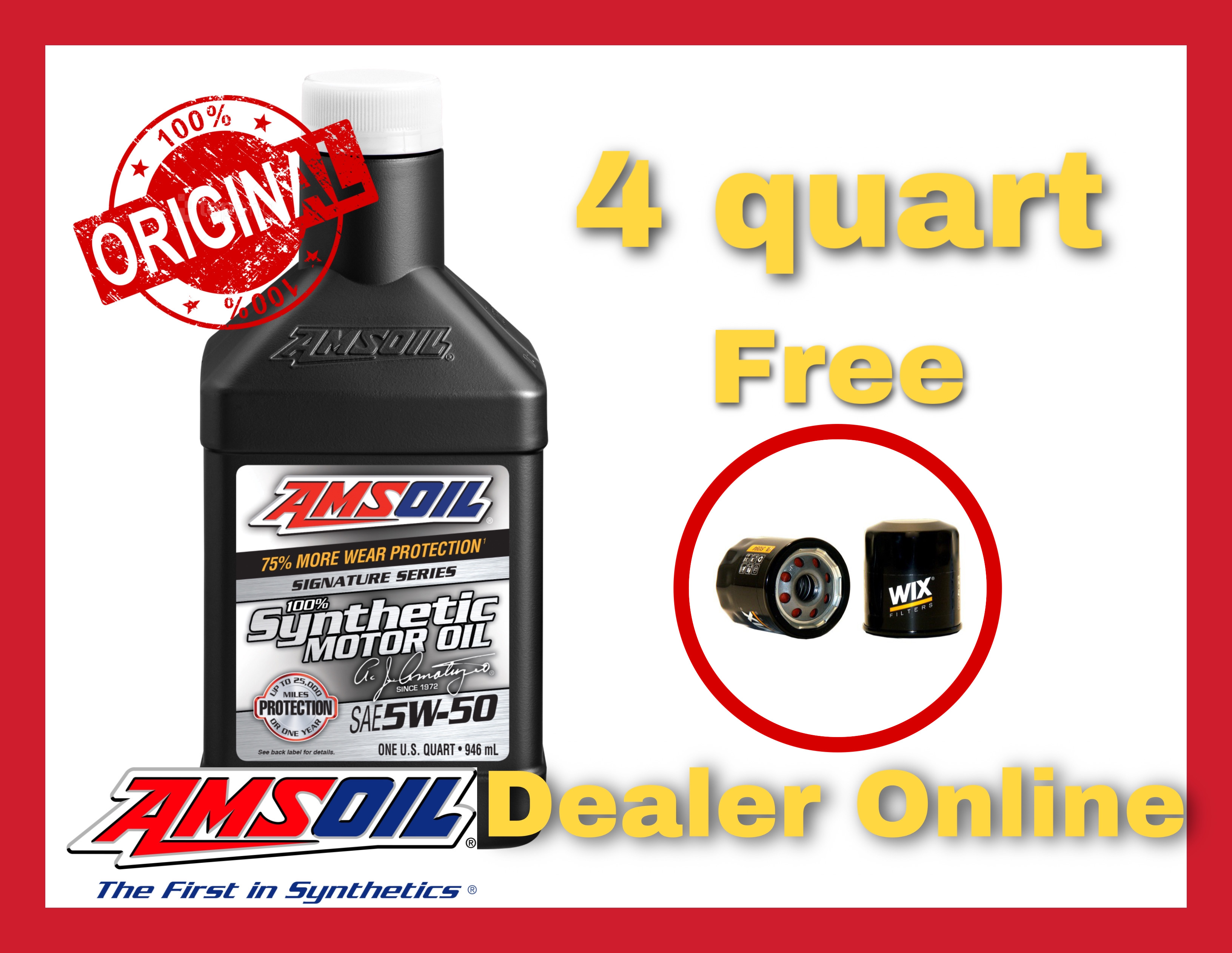 Amsoil Signature Series SAE 5w-50 น้ำมันเครื่องสังเคราะห์แท้ 100% ...