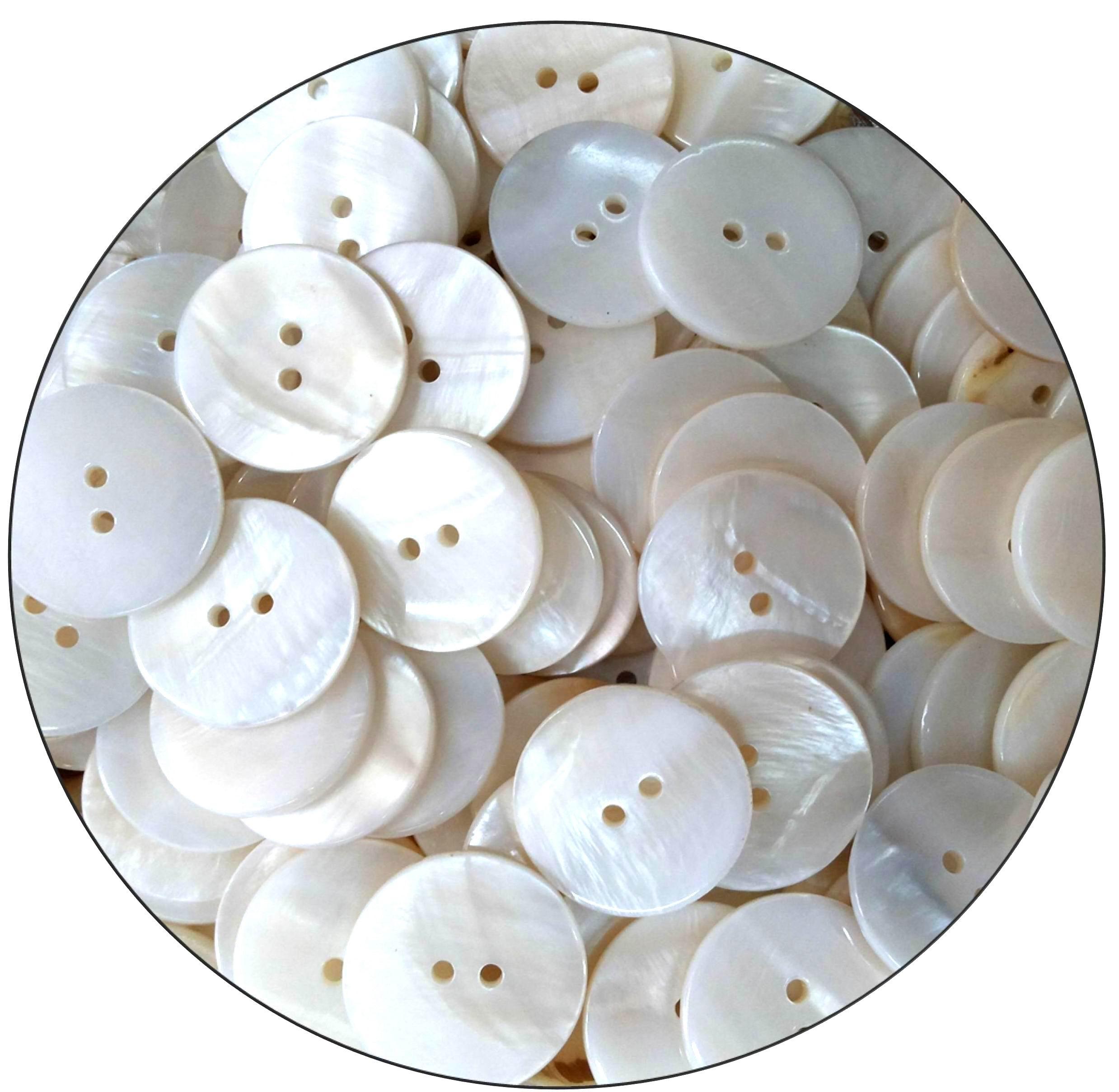 15เม็ดสีขาว Natural Seashell Buttons 15pcs ขนาดตามรูปประมาณ13.5-14mm ...