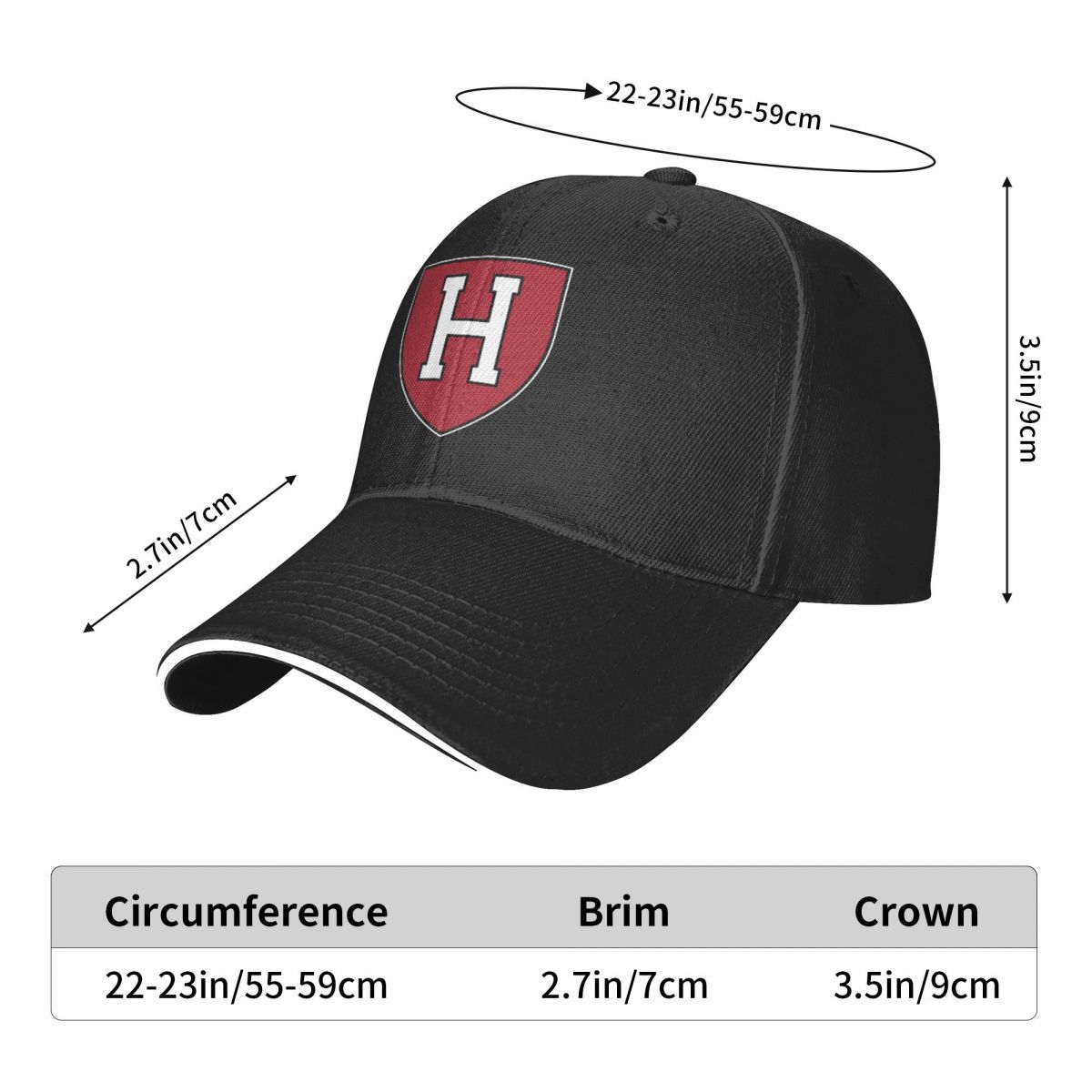 Harvard Men's New Baseball Cap University Fashion Sun Hats Caps for Men ...