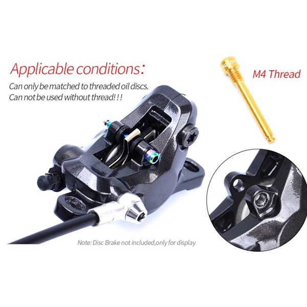 RISK 2Pcs Titanium Caliper Bolts Ultralight Bicycle Oil Disc Brake Pads ...