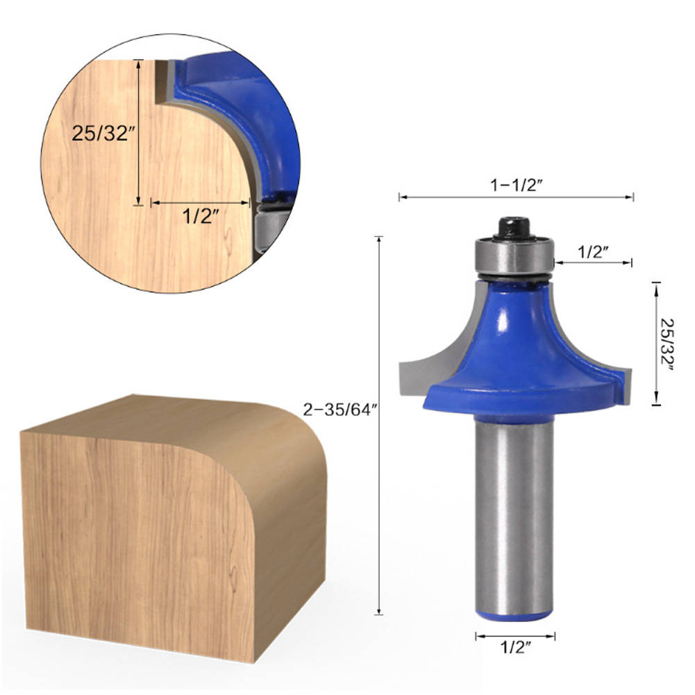 【ราคาถูกคุณภาพดี】2pcs 1/2in Shank Radius Woodworking Round Over Beading ...