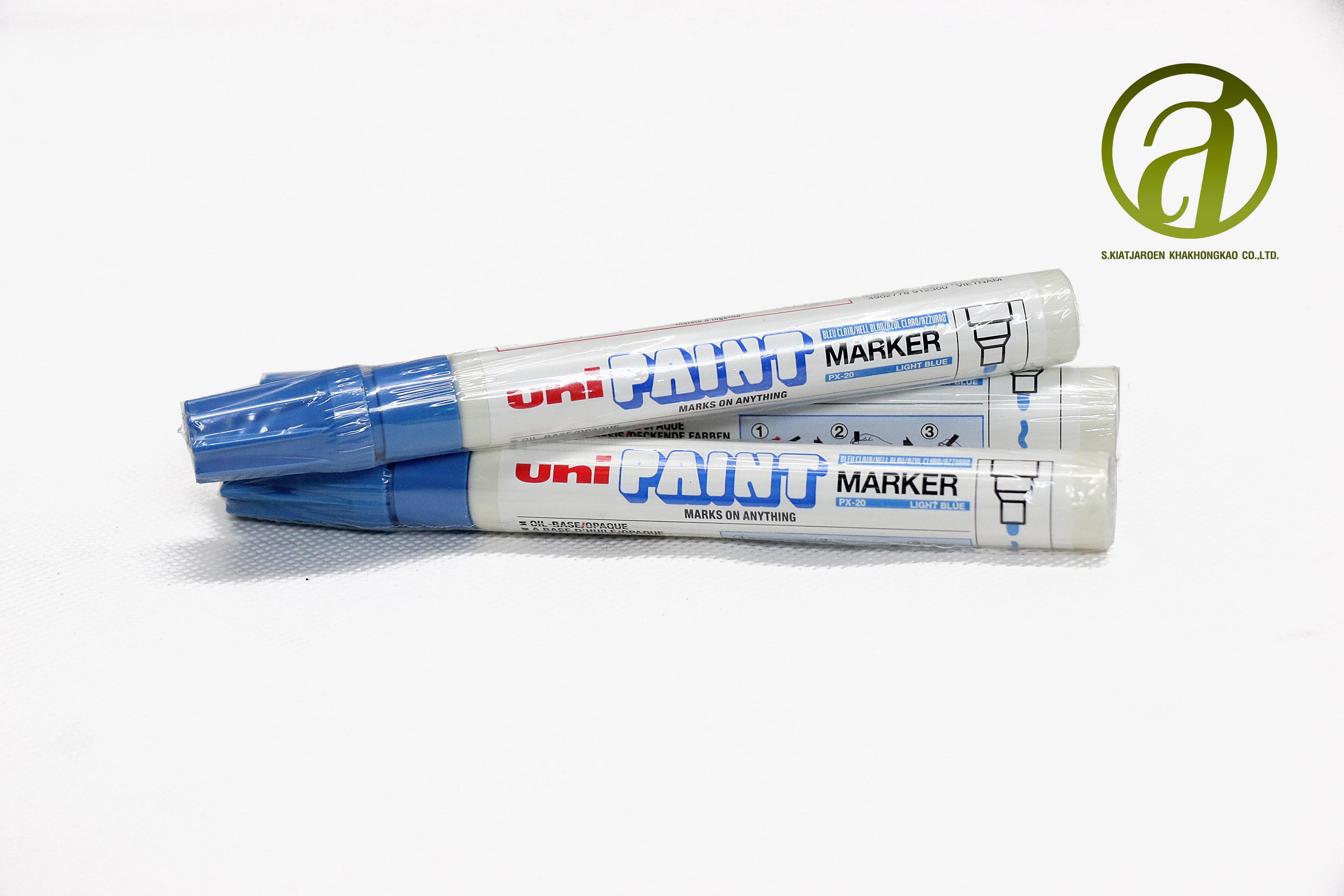 (สีฟ้า) ปากกา ยูนิเพนท์ แพค 3 แท่ง UNI PAINT MARKER PX-20 LIGHT BLUE ...