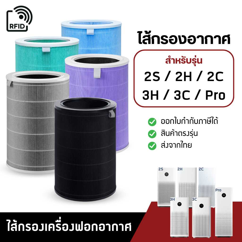 (มี RFID) Xiaomi รุ่น Pro 2S 2H 3H 2C 3C Air Purifier Filter ไส้กรอง ...