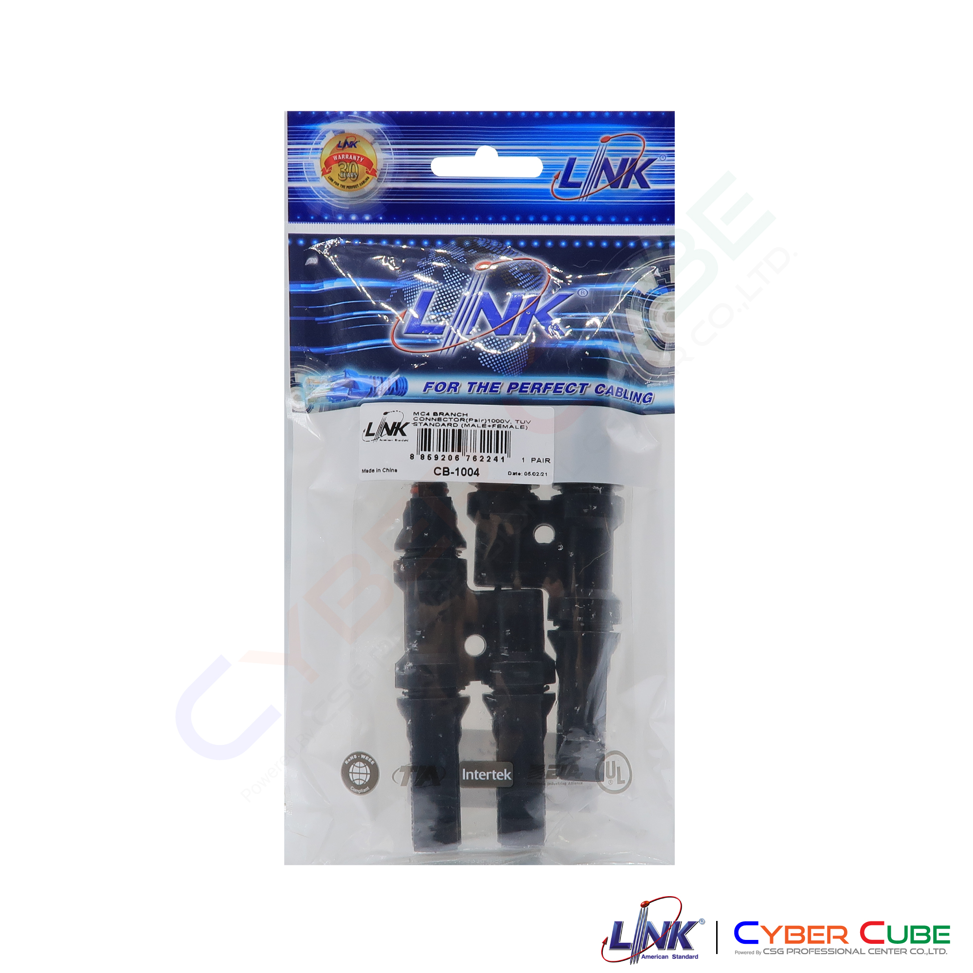 LINK CB-1004 MC4 Y Branch CONNECTOR (Pair) 1500 V , TUV Standard (ขั้วต่อสายไฟโซล่าเซลล์ ...