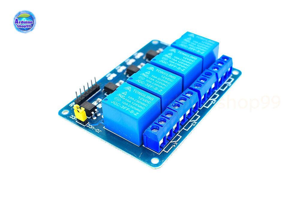 4-channel 12V relay module with optocoupler isolation low-level trigger ...