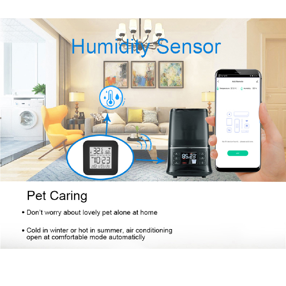 Tuya 4 in 1 WiFi IR Remote Temp. and Humi. Sensor มีหน้าจอ LCD ในตัว ...