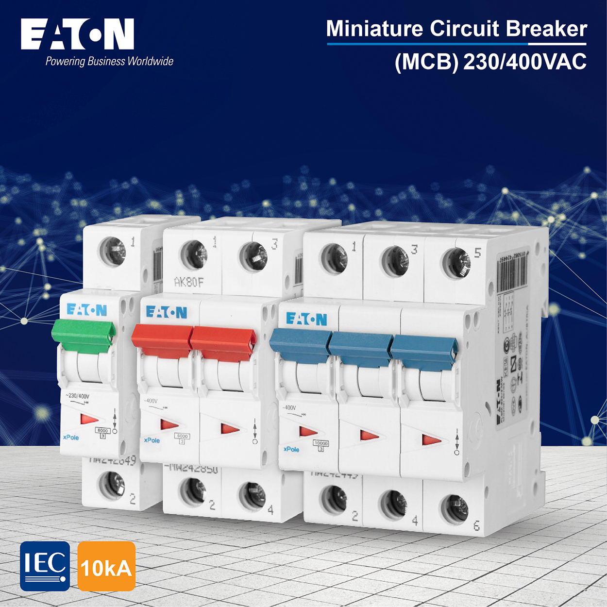 EATON PLSM-C16 MCB 1P 16A 10kA (IEC/EN 60898), ลูกย่อยเซอร์กิตเบรกเกอร์ขนาดเล็กรุ่น 1 โพล 16 ...