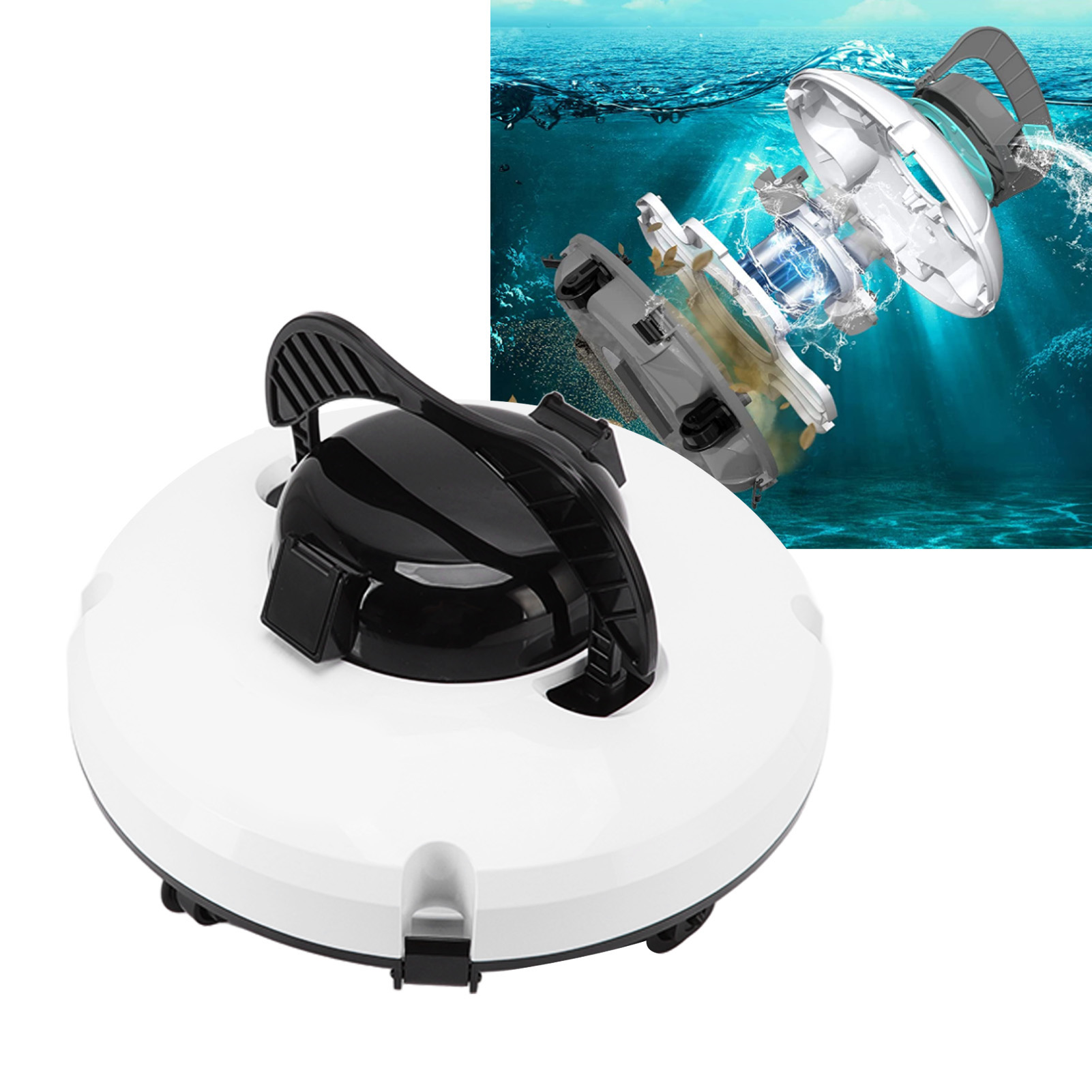 Smart Cordless Robotic Pool Cleaner IPX8 Automatic Pool Vacuum Cleaner ...