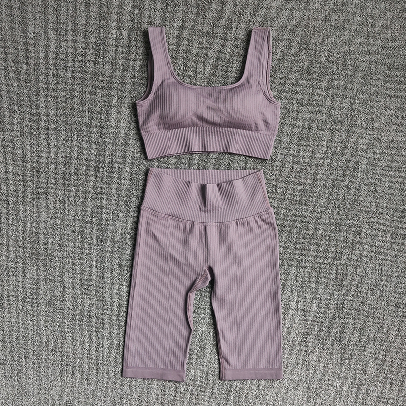 WAREBALL Seamless Women Yoga Set Sports Bra Sports Shorts Fitness Wear Outfit 2 Piece Gym Yoga ...