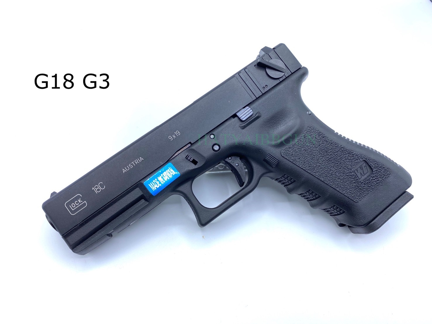 WE GLOCK18 GEN 3 กล๊อก18 พร้อมอุปกรณ์พร้อมเล่นครบชุด (Puff dino 1 กระป๋อง+ลูกบีบี 1,000 นัด+เป้า ...
