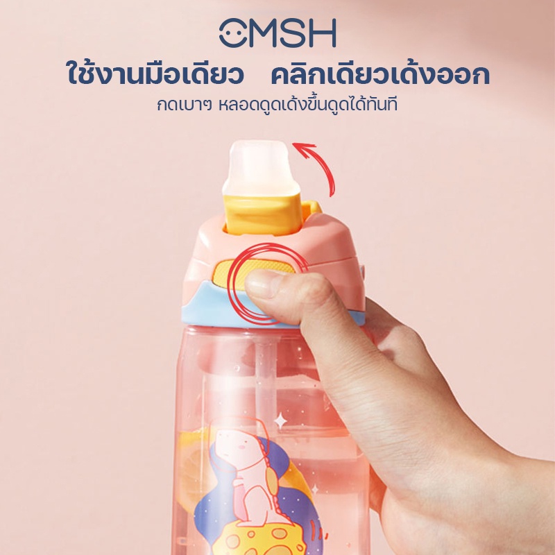 TKK(cmsh) กระบอกน้ำเด็กพกพาไปโรงเรียน วัสดุ bpa free ขวดน้ำเด็กลายสัตว์น่ารัก ความจุ 500ml ...