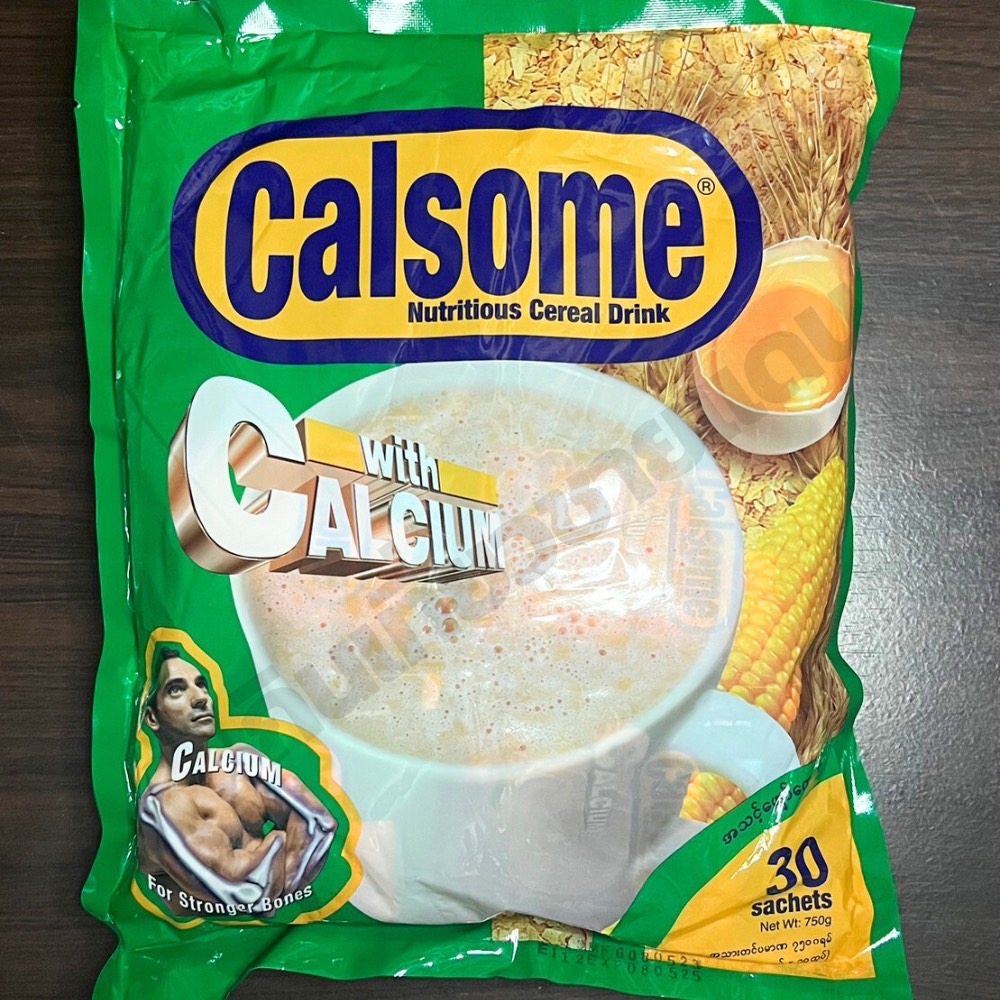ซีเรียลพม่า เครืองดื่มธัญพืชพม่า ยี่ห้อ Calsome with Calcium 1ถุง30ซอง ...