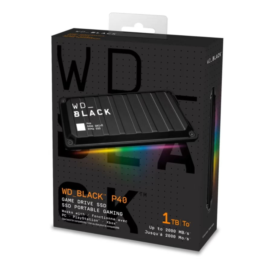 WD Black P40 Game Drive External SSD with RGB Speed Up to 2000 MBs ...