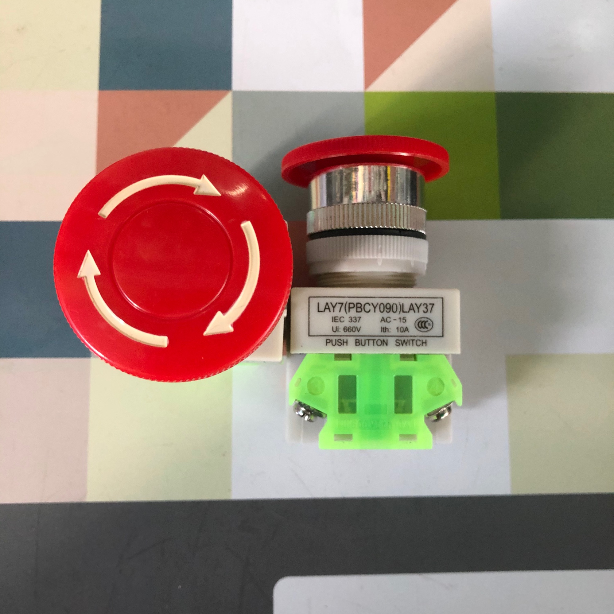E-Mergency Switch สวิทซ์กดหัวเห็ด25มิล สวิทฉุกเฉิน กดล็อค บิดรีเซ็ต ...