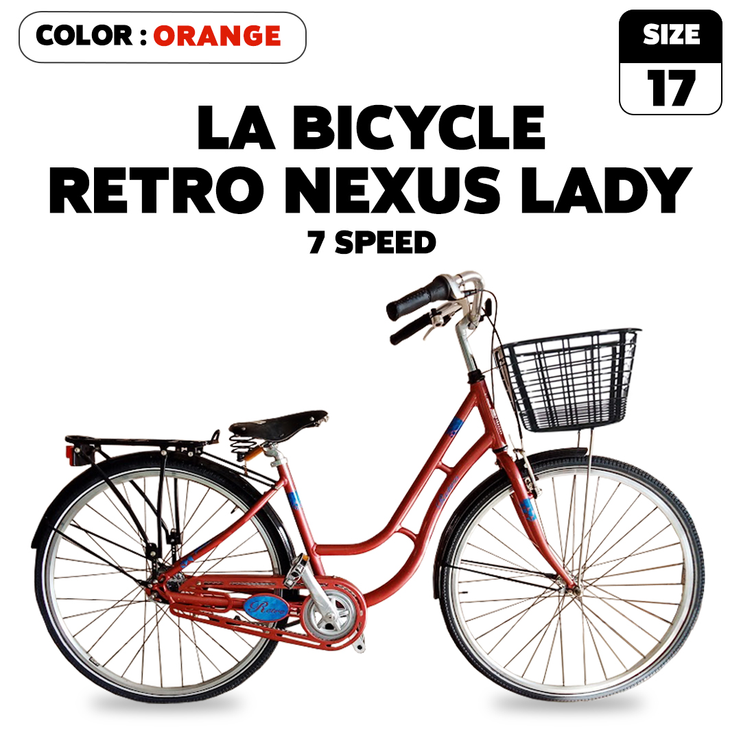 จักรยานแม่บ้าน LA Bicycle รุ่น RETRO NEXUS LADY 700C 17นิ้ว 7Sp แถมฟรี ...