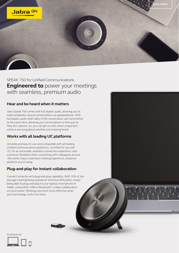 Jabra Speak 750MS Teams USB/BT + Link 370 - Powertech World. - ThaiPick