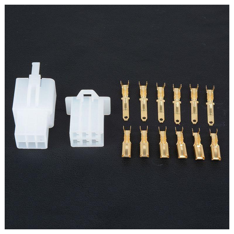 1 box 2 3 4 6 pin plug connector flat plug motorcycle scooter car ...