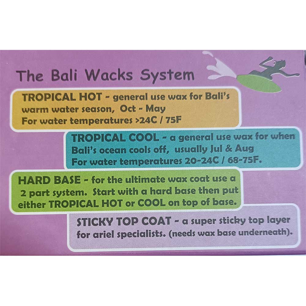 Bali Wacks - Surf Wax STICKY TOP (20-24 C68-75F) - ซี ซี อินทีเรีย - ThaiPick
