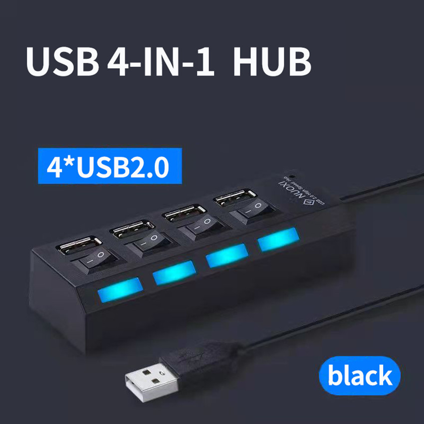 FOTYY-2 USB HUB สายพ่วง USB 1 TO 4USB ช่องต่อ USB 4 ช่อง พร้อมสวิตซ์ต่างหาก ไฟLED อะแดปเตอร์ขยาย ...