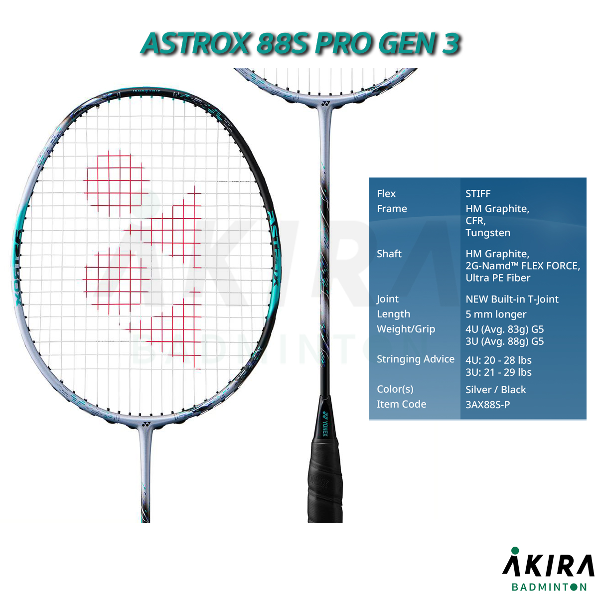 YONEXไม้แบดมินตัน Astrox 88D/S PRO GEN3 แถมเอ็นและซอง พร้อมใบประกัน ...